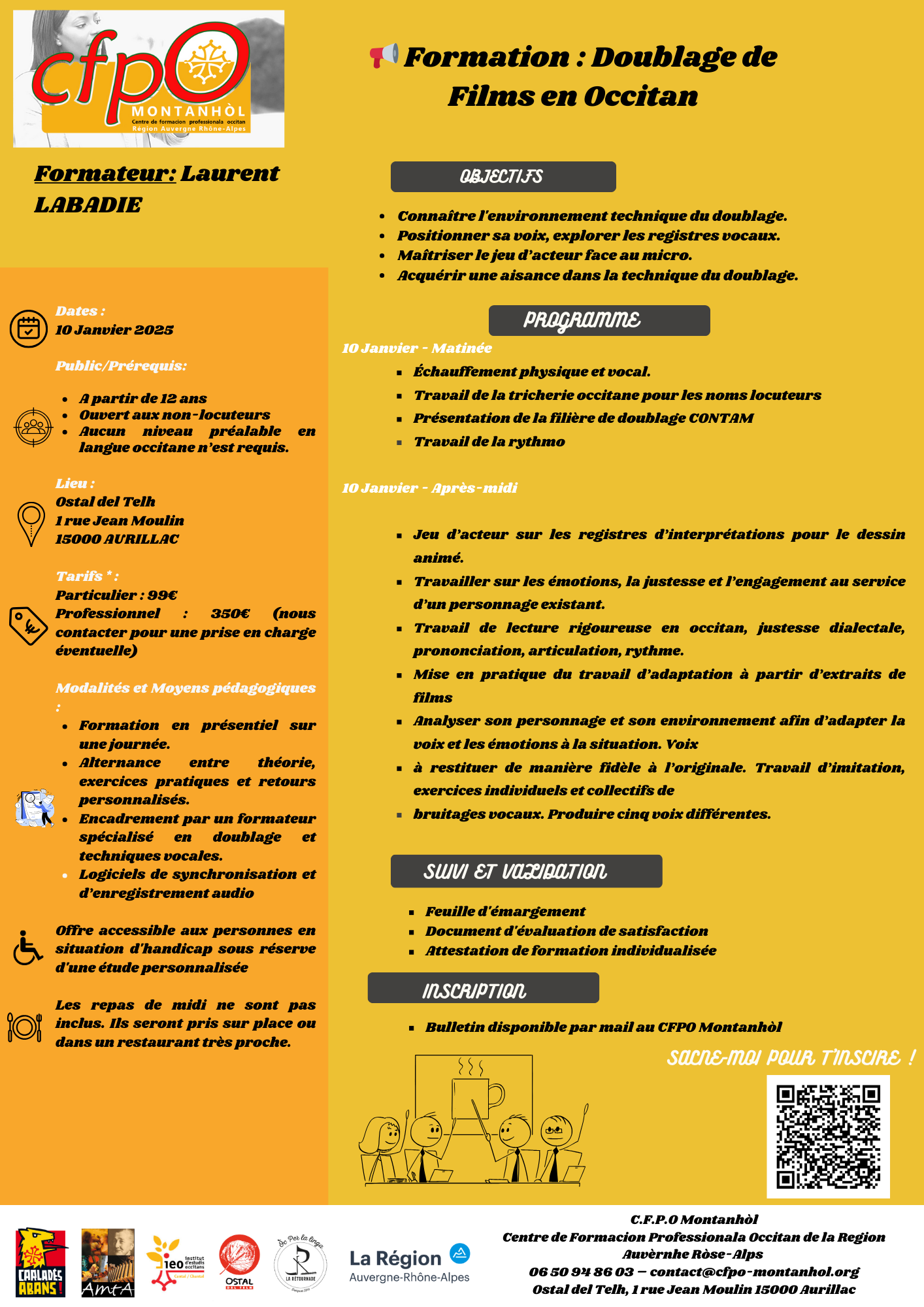 Stage de Doublage en Occitan avec Laurent Labadie 10 janvier 2025 ...